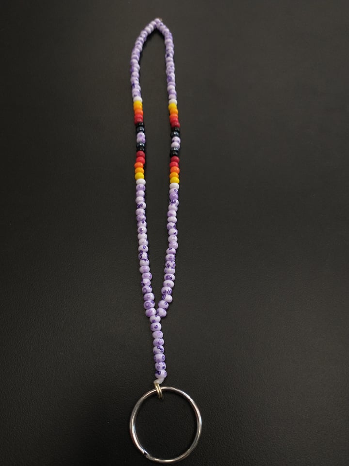 8" Purple beaded keychain – Riverflowing Creations